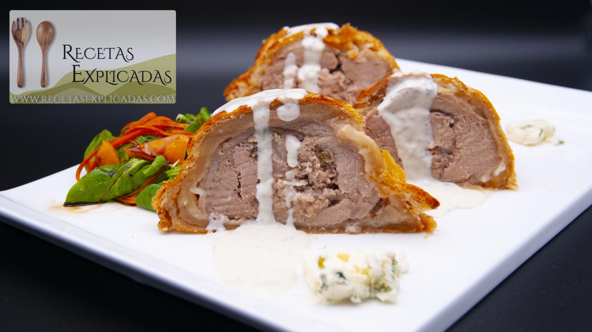 Solomillo Wellington Relleno de Setas y Salsa Roquefort