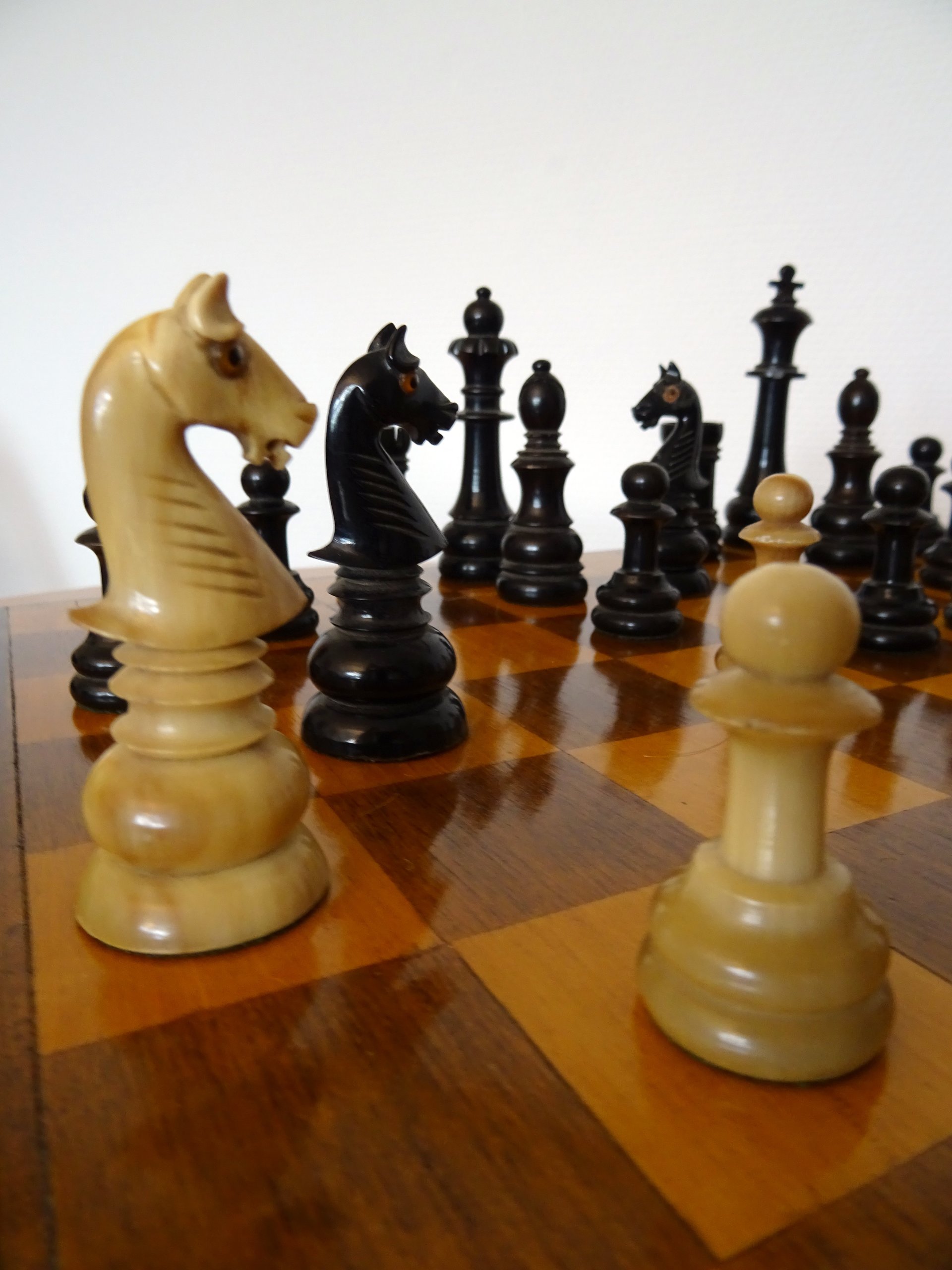 German Buffalo Horn Chess Set, early 20th century