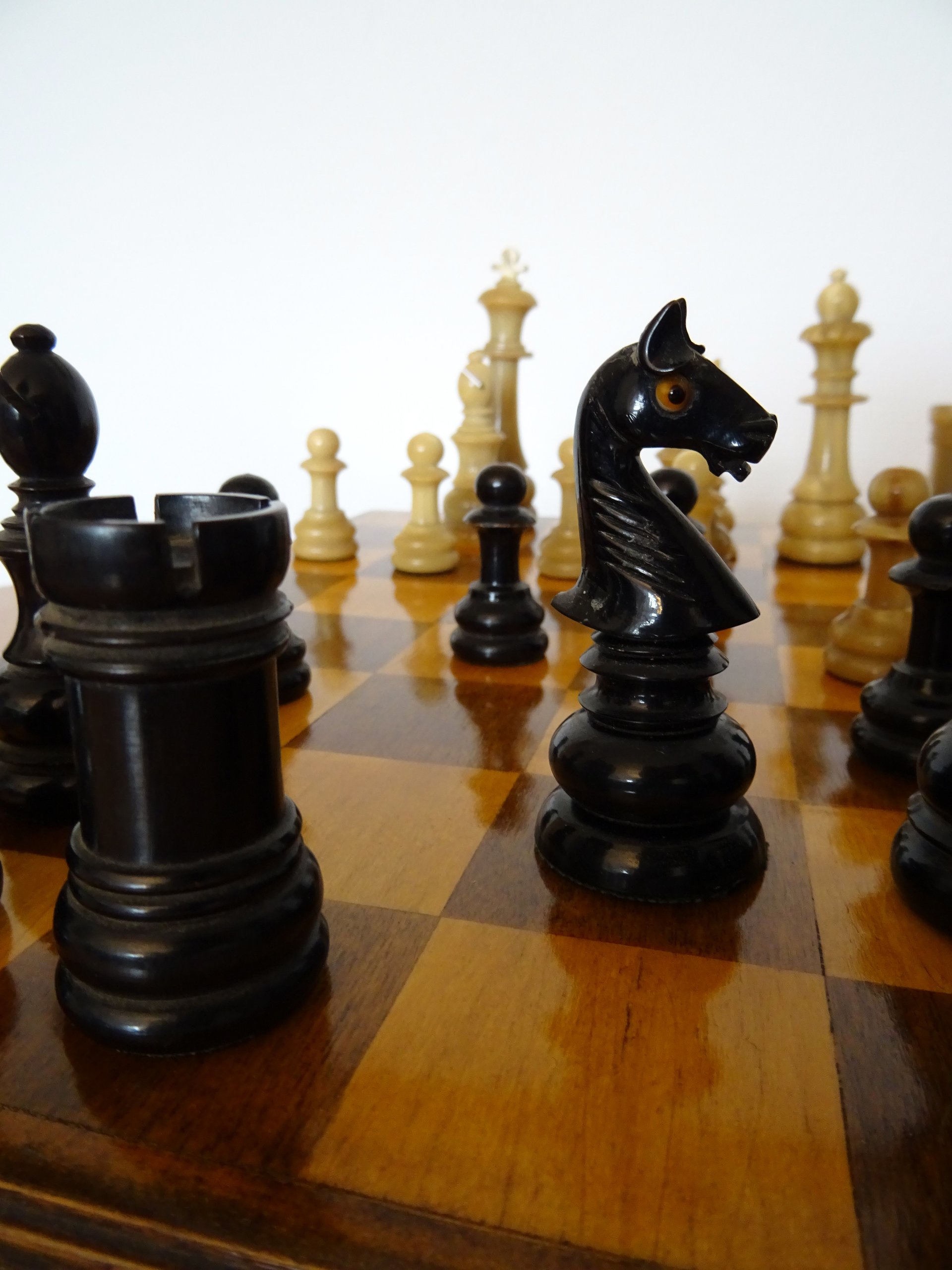 German Buffalo Horn Chess Set, early 20th century