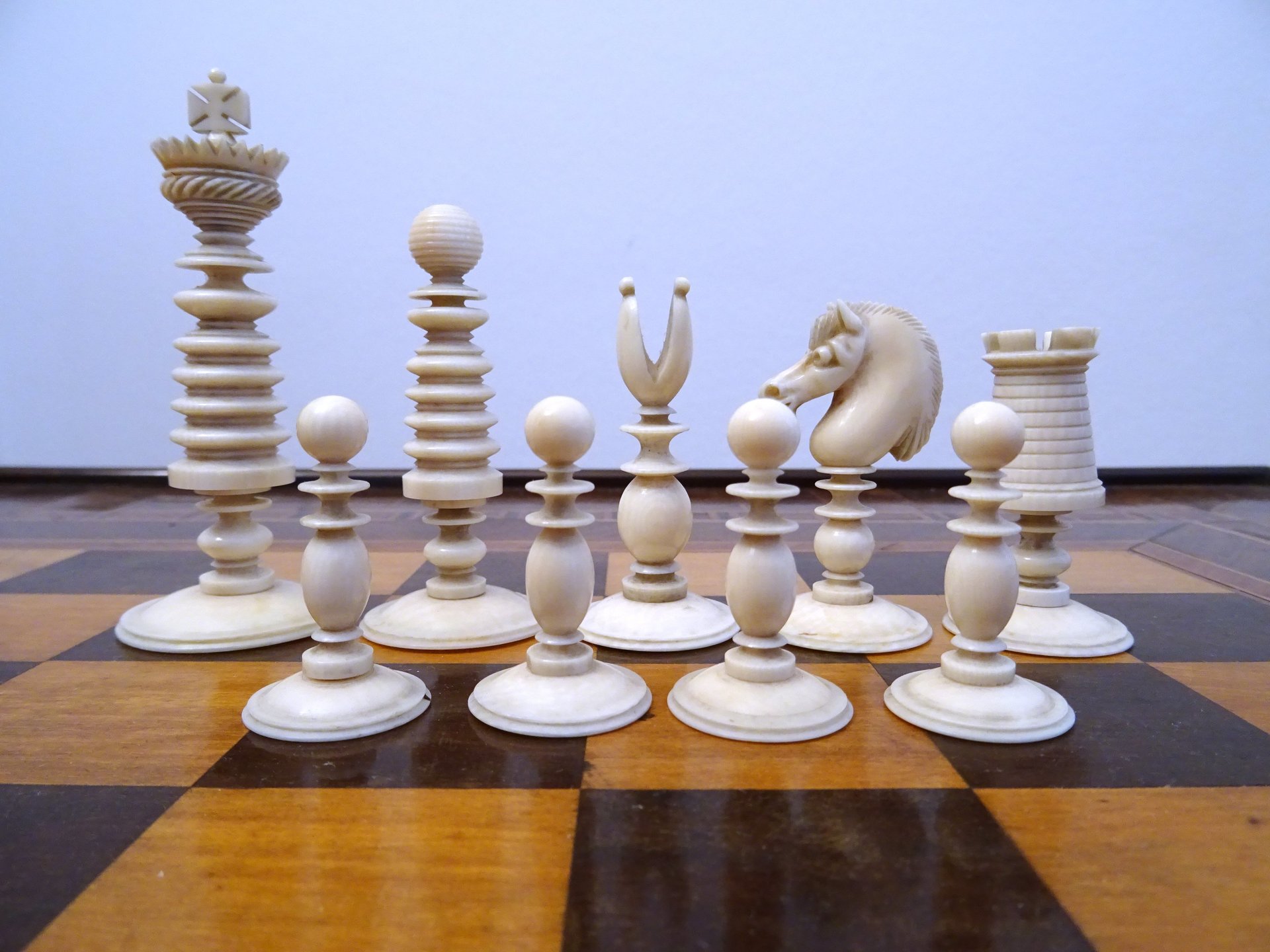 English Ivory Chess Set, Thomas Lund, ca. 1820-1850