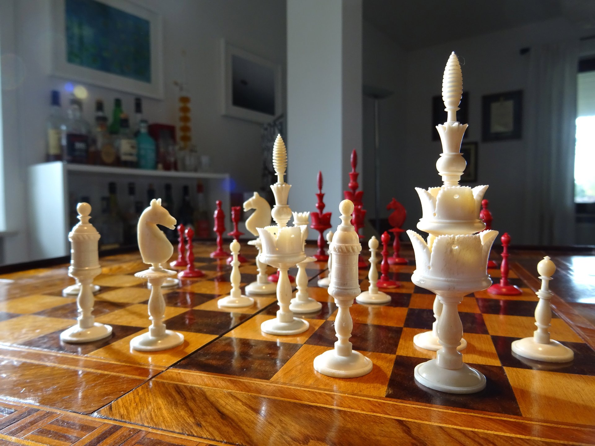 German Bone Chess Set, 