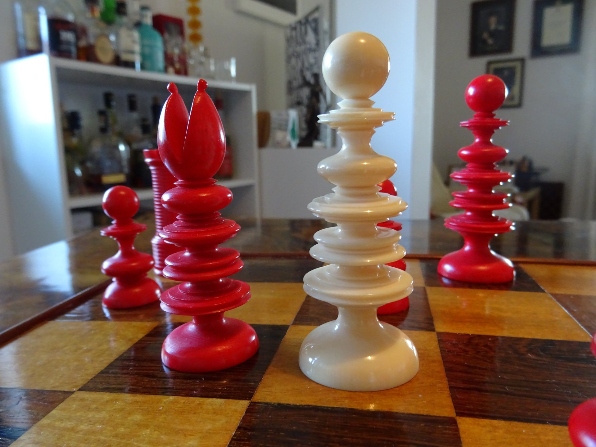 English Ivory Chess Set, "St. George" Pattern, Calvert, ca. 1830