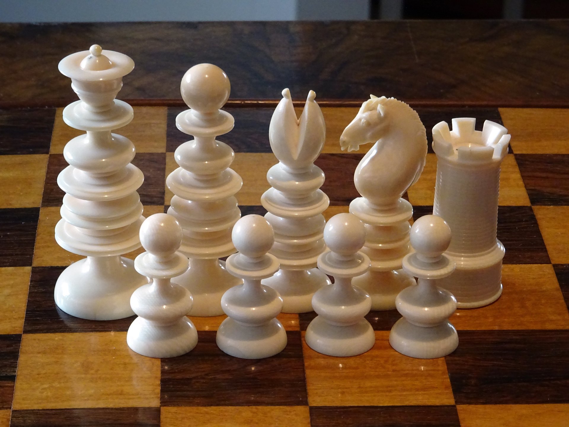 English Ivory Chess Set, "St. George" Pattern, Calvert, ca. 1830