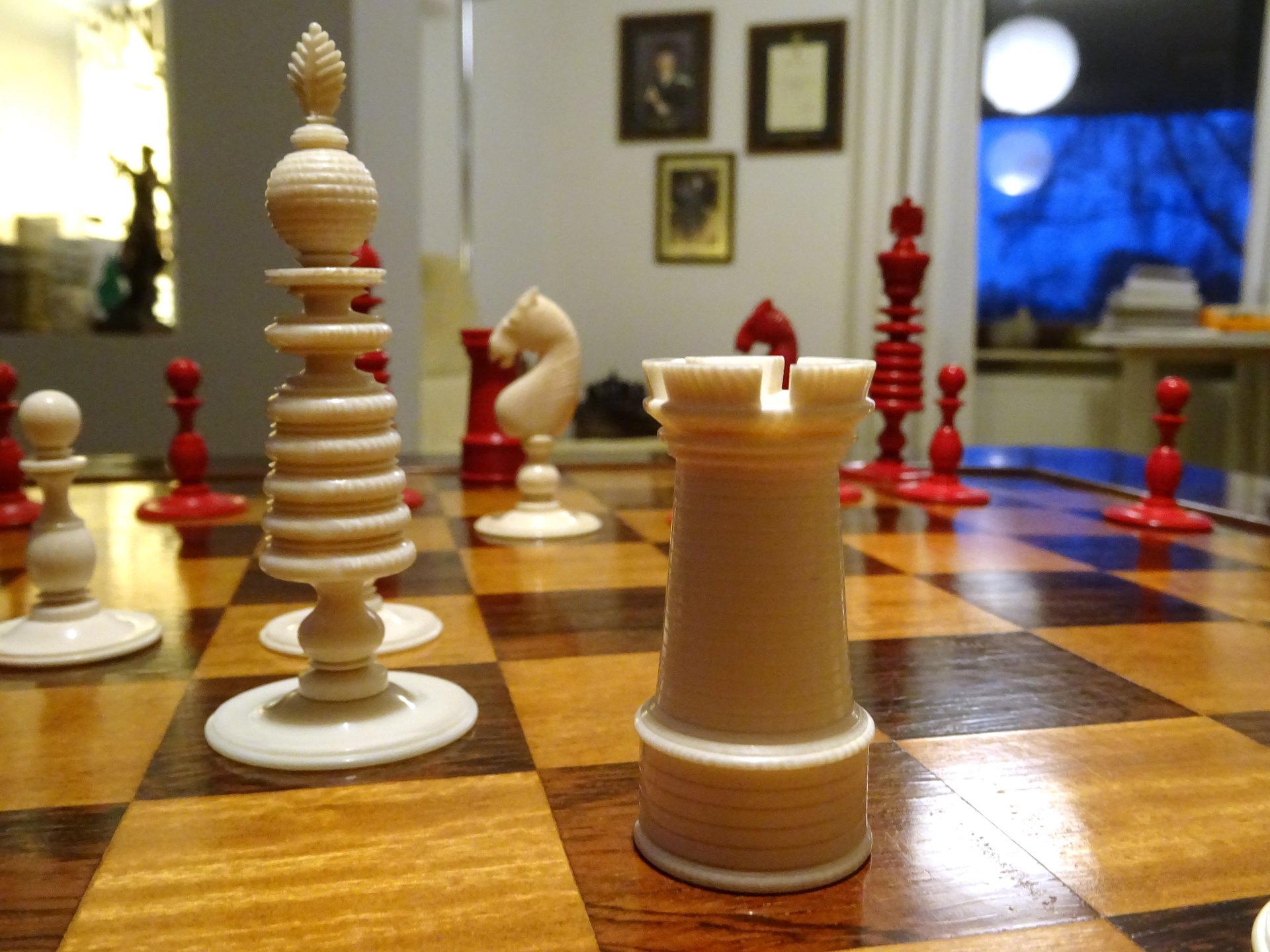 English Ivory Chess Set, Calvert, ca. 1800-1820