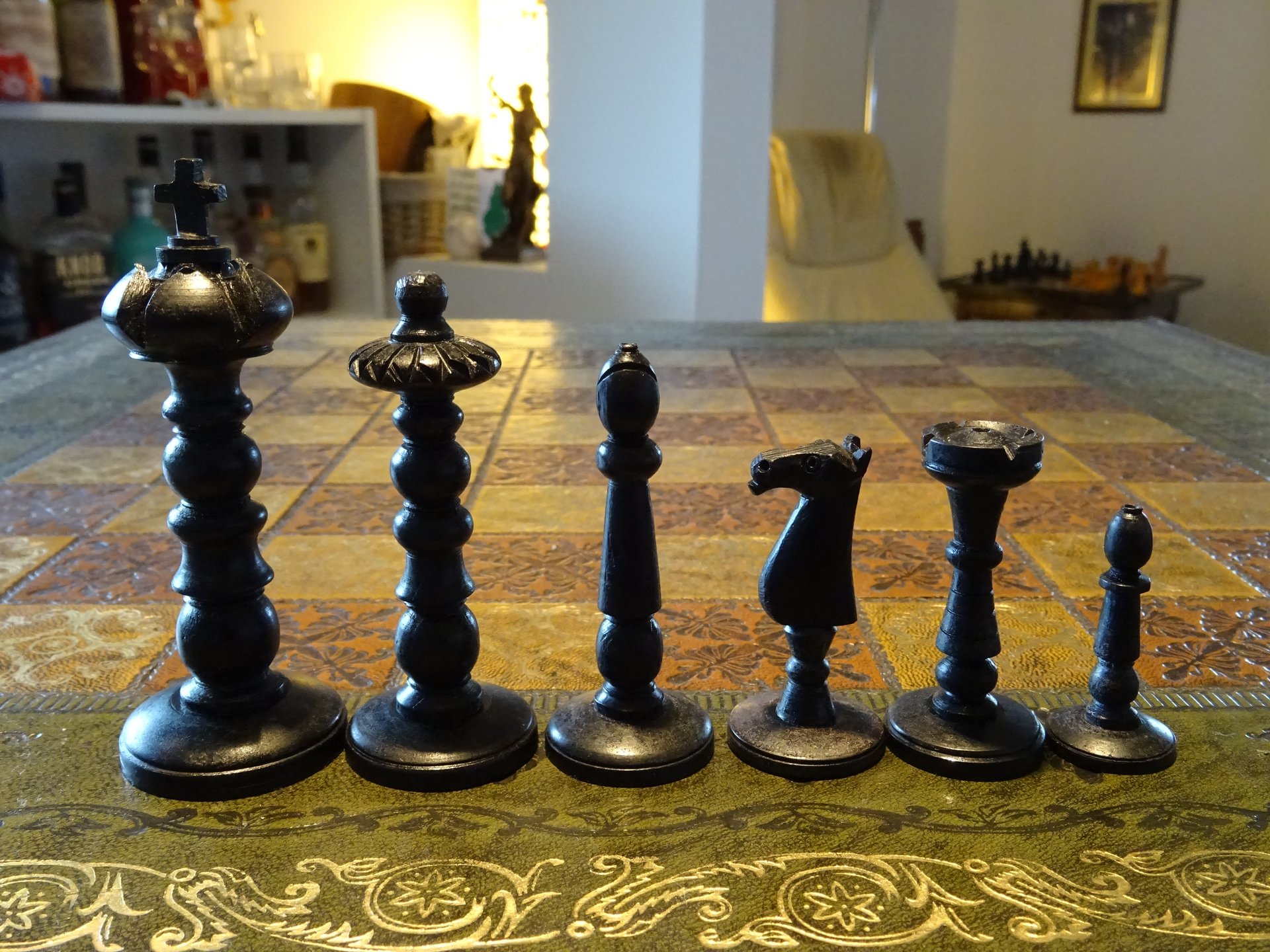 Indian Camel Bone Chess Set, ca. 1920