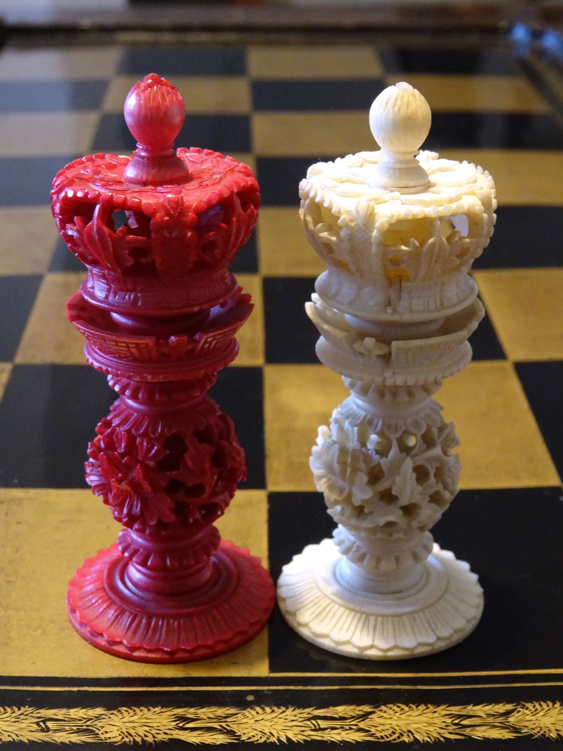 Cantonese Export "Burmese" Ivory Chess Set, ca. 1820-1850