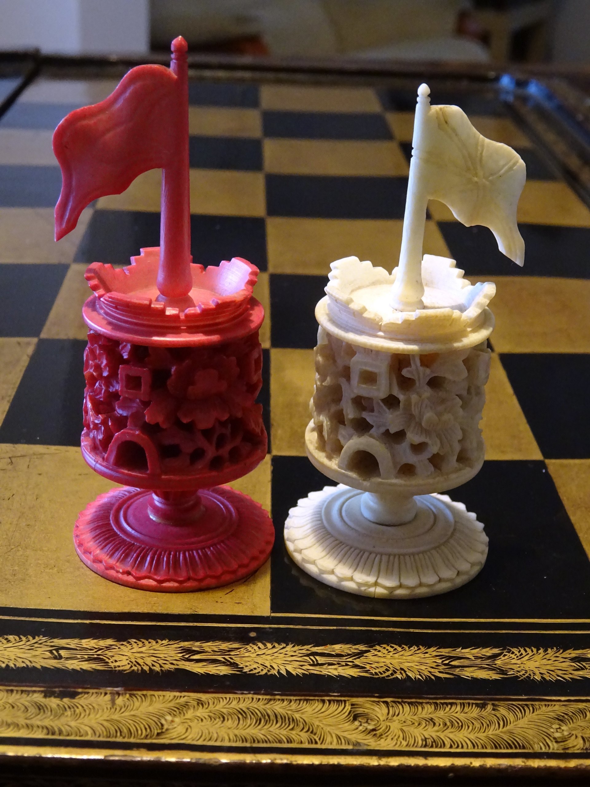 Cantonese Export "Burmese" Ivory Chess Set, ca. 1820-1850