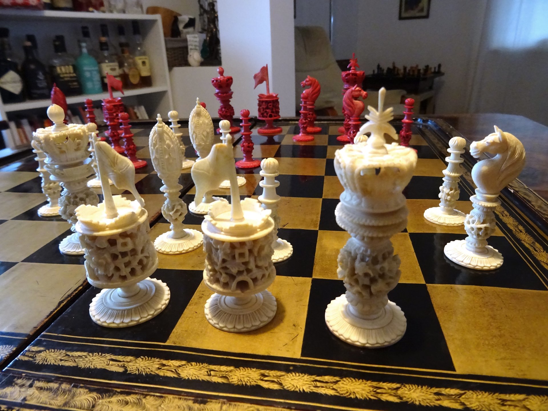 Cantonese Export "Burmese" Ivory Chess Set, ca. 1820-1850