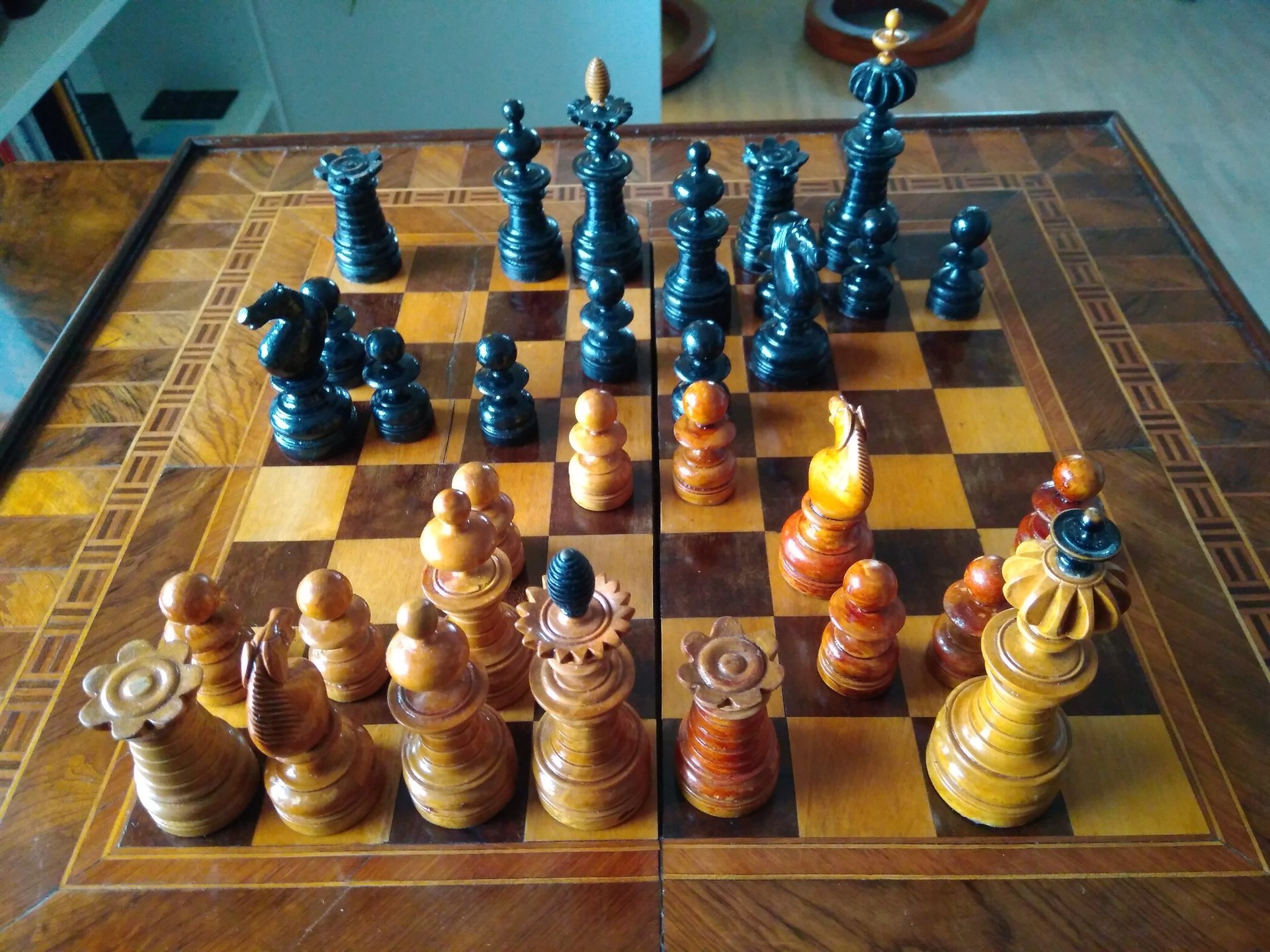 Russian Tsarist Chess Set, Club Size, ca. 1890-1900