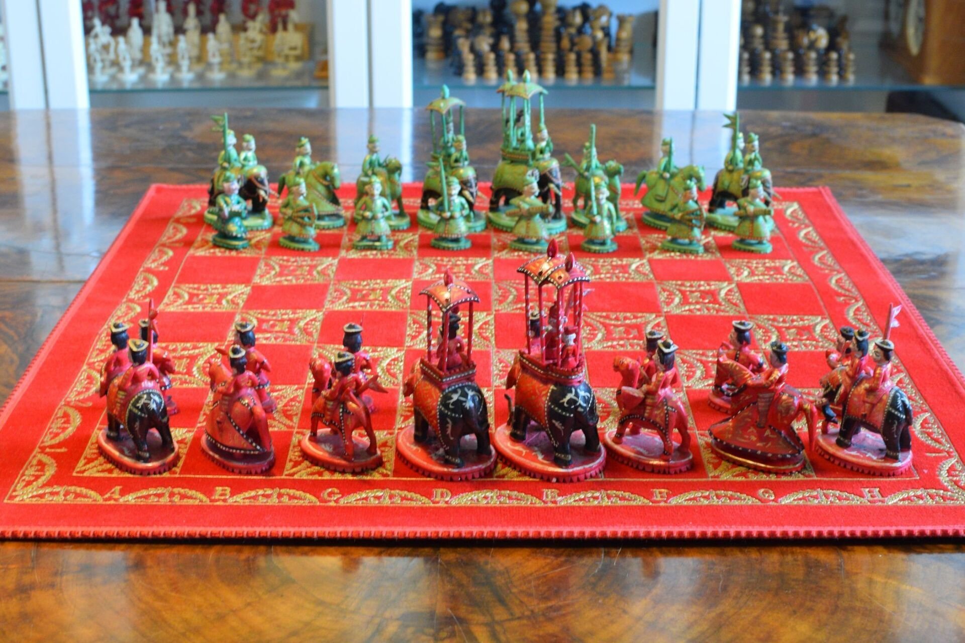 Indian Polychrome Ivory Chess Set, Rajasthan, ca. 1830-1880