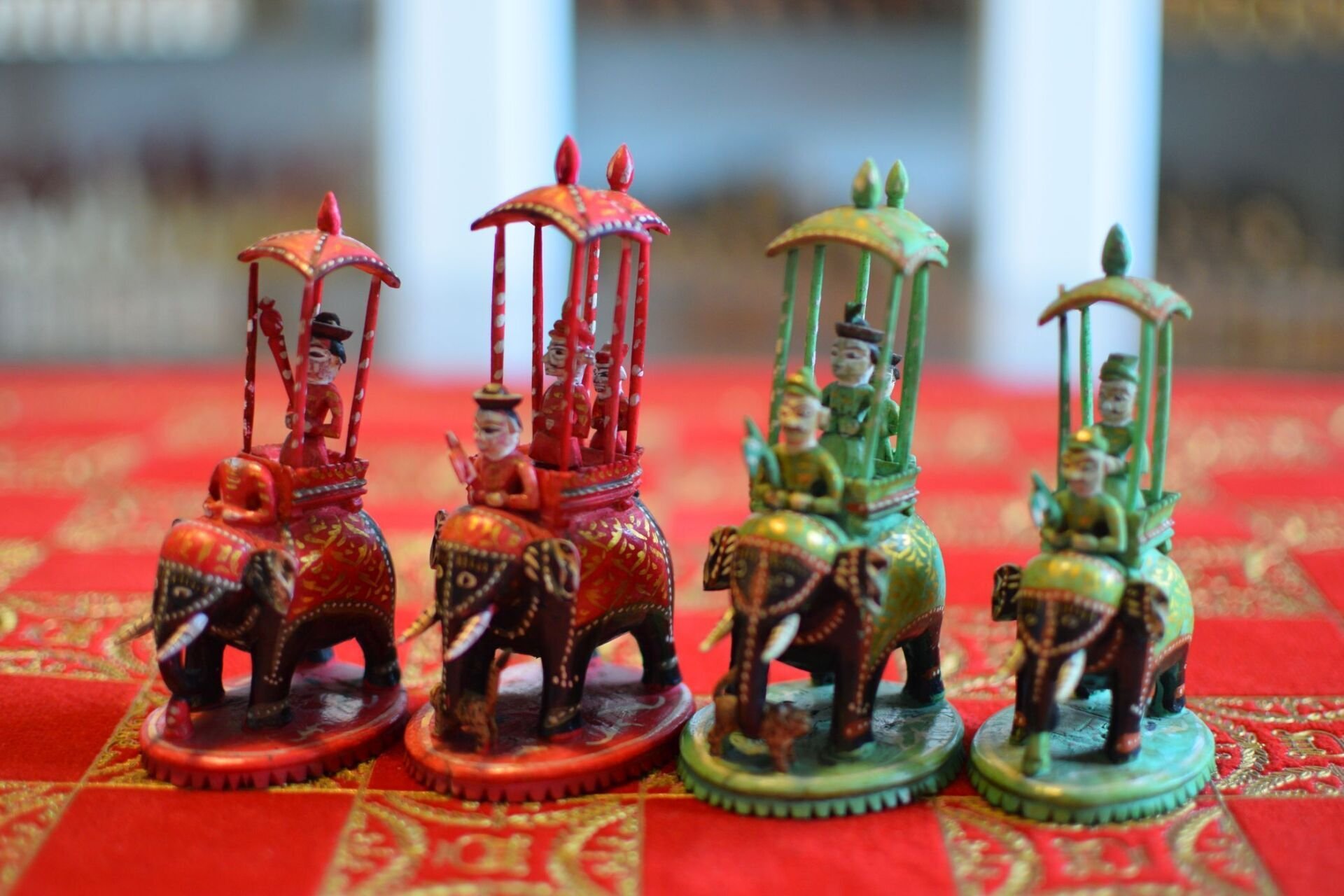 Indian Polychrome Ivory Chess Set, Rajasthan, ca. 1830-1880