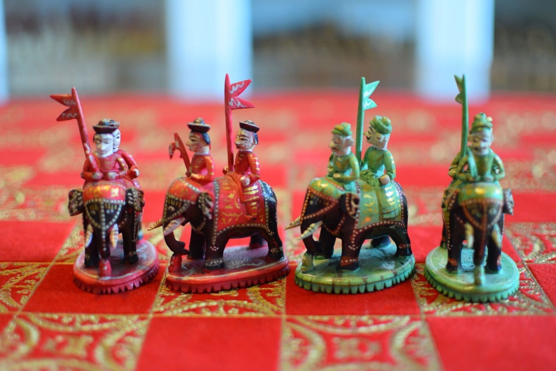 Indian Polychrome Ivory Chess Set, Rajasthan, ca. 1830-1880