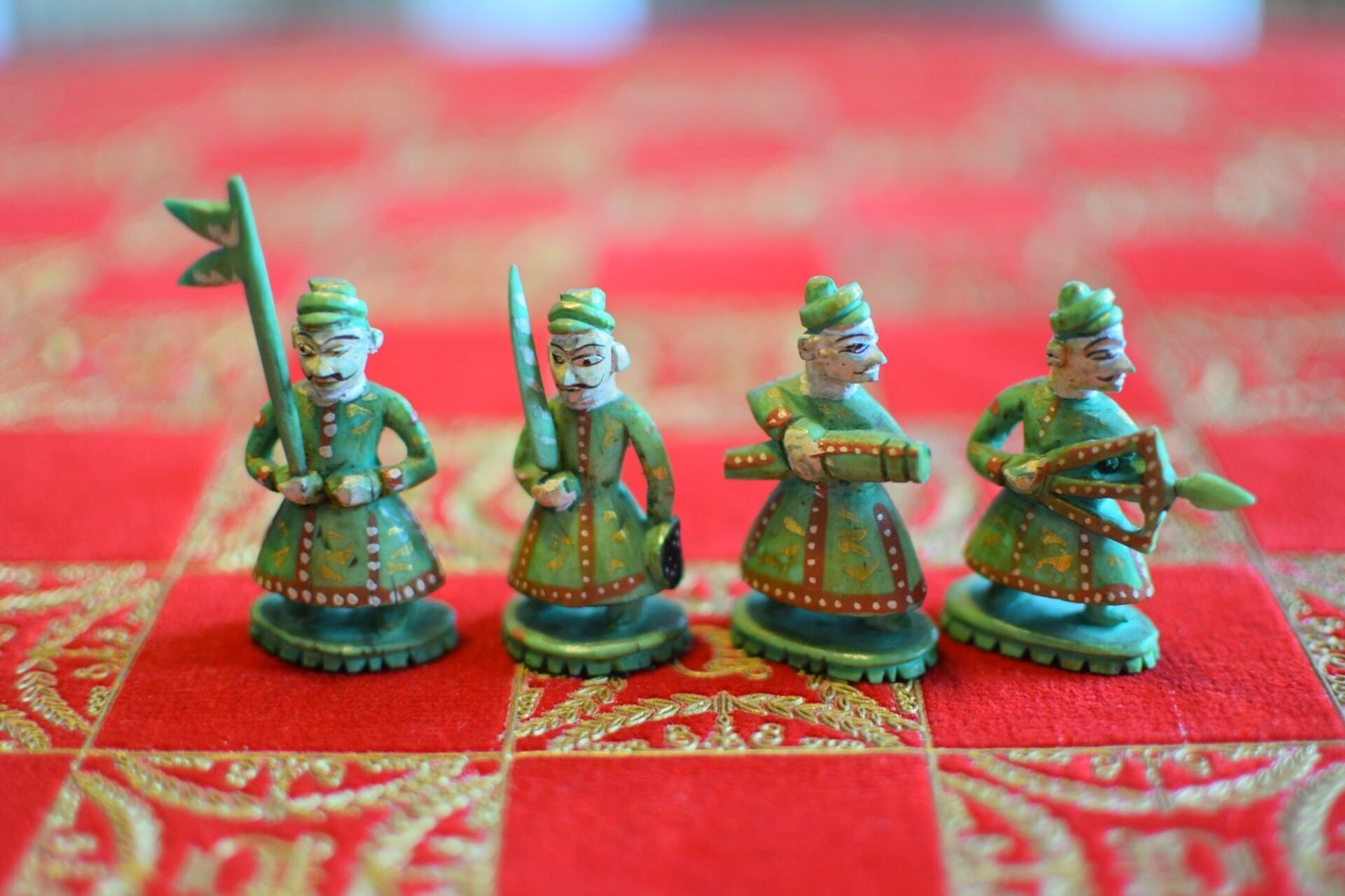 Indian Polychrome Ivory Chess Set, Rajasthan, ca. 1830-1880