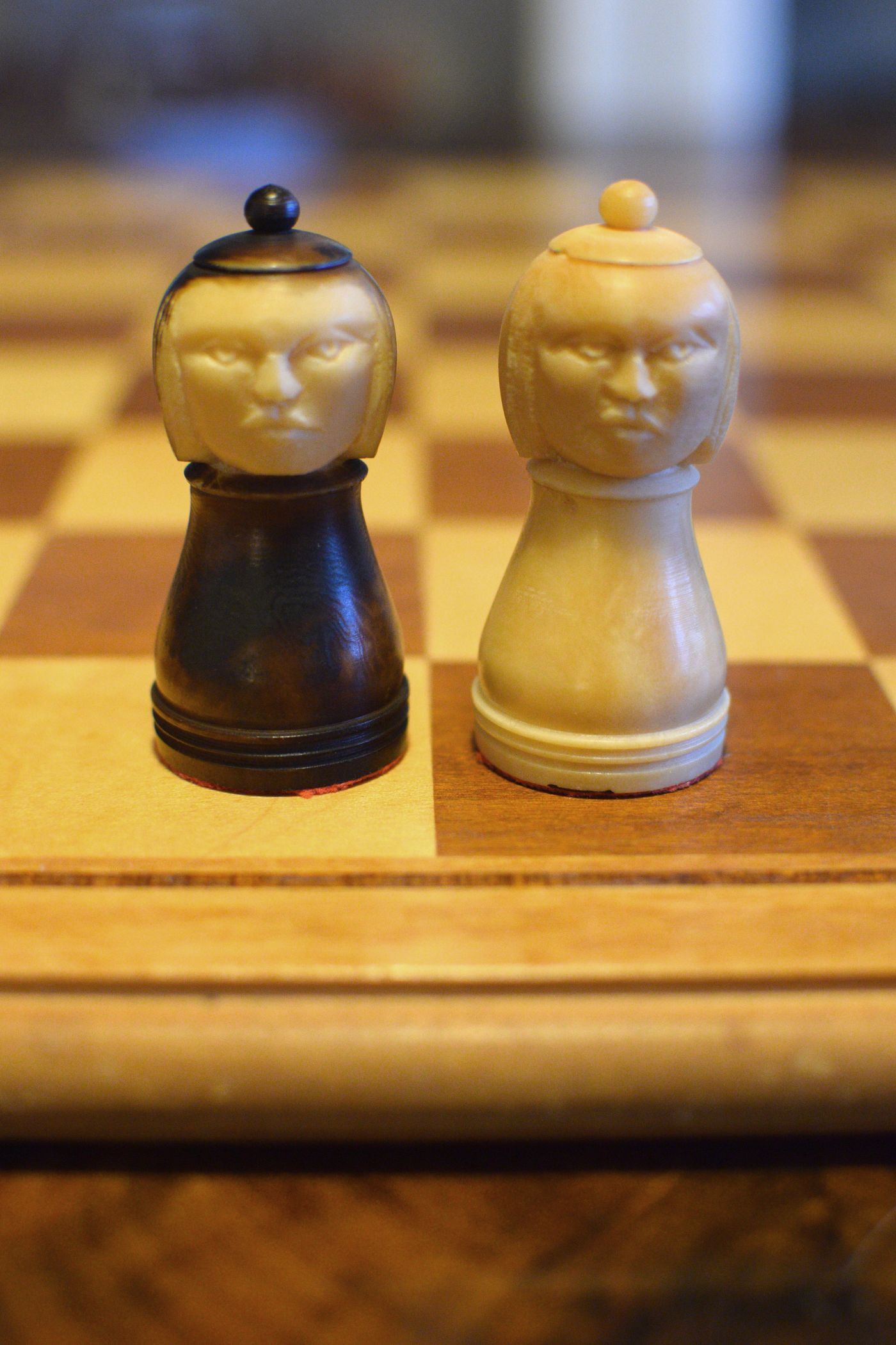 Ecuadorian Figural Tagua Nut Chess Set, 1970's