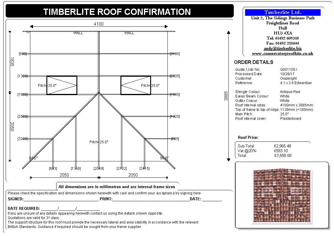 Timberlite conservatory roof kits