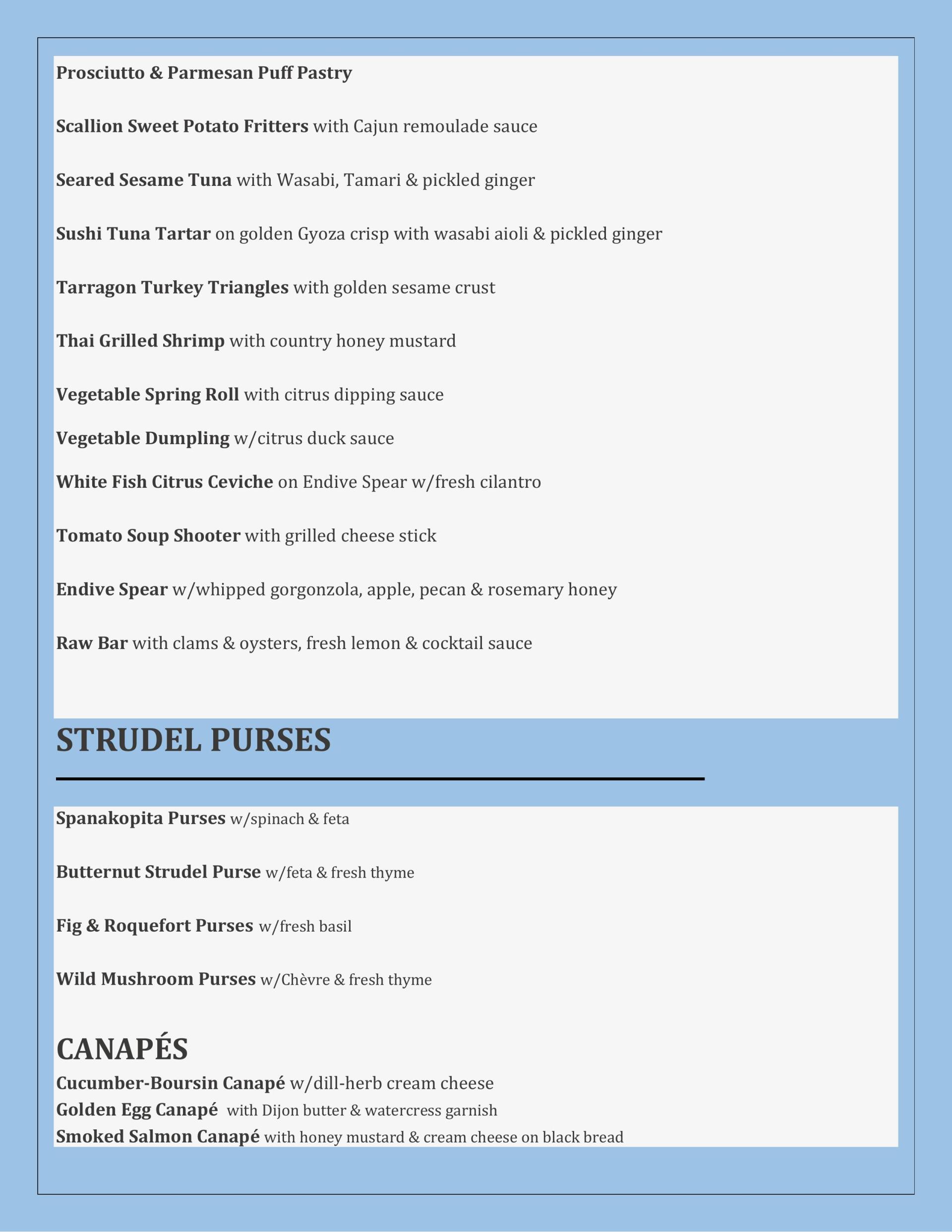 GRK Catering Menu 2024