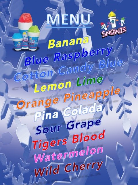 SNOWIE Menu