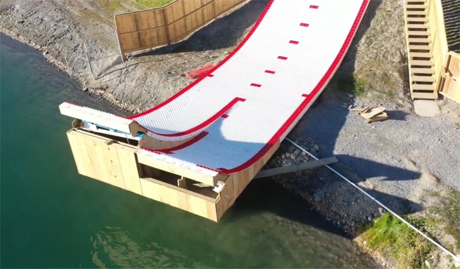 Flexible water ramp at Bristol Mountain
