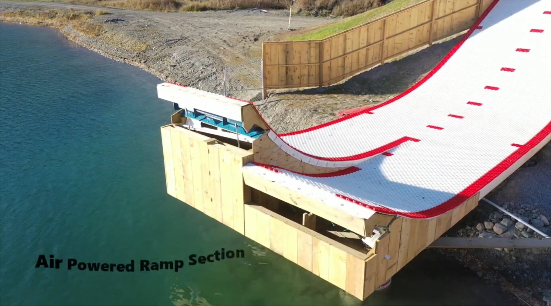 Flexible water ramp at Bristol Mountain