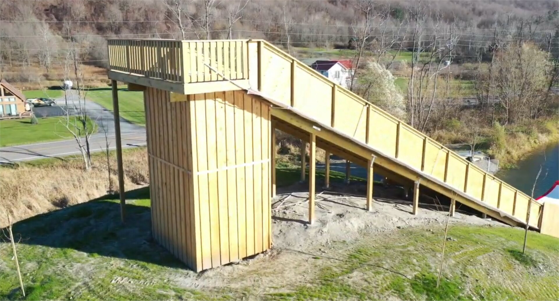 Flexible water ramp at Bristol Mountain