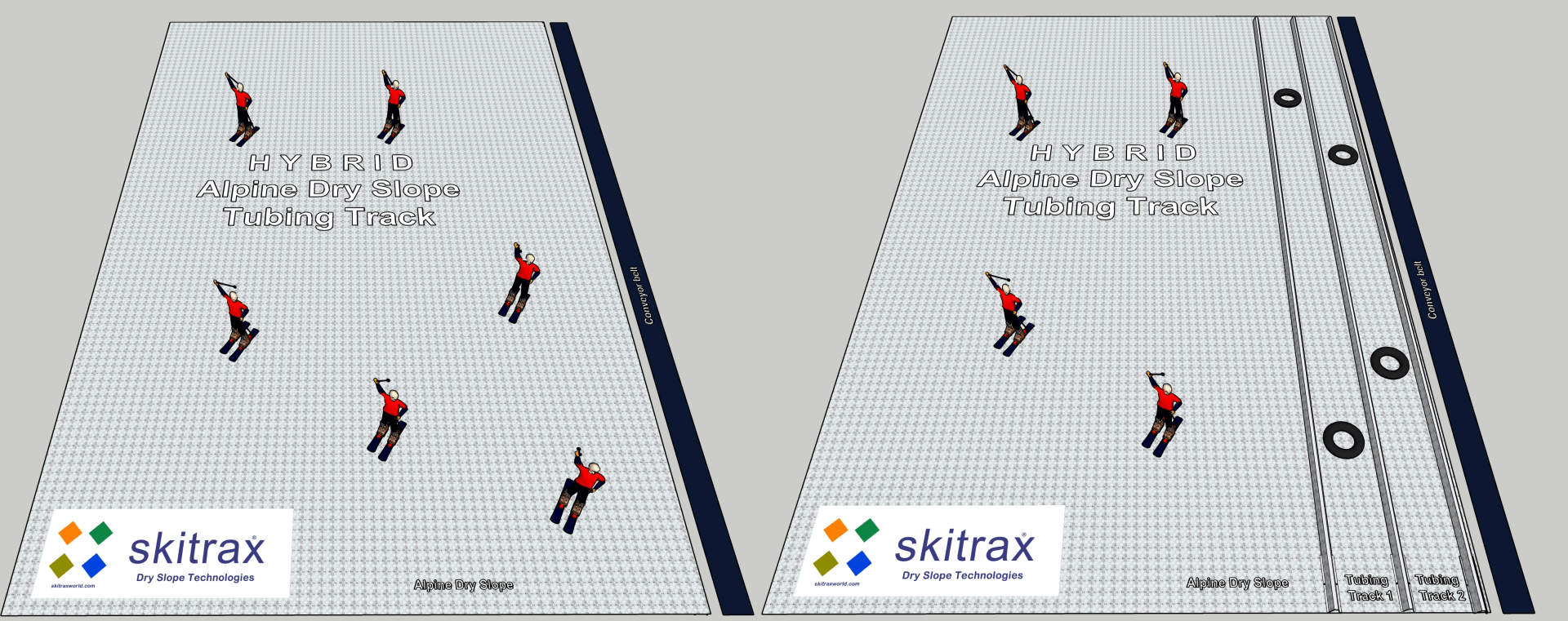 Skitrax World - TubTrax - Sliding mats for Tubing tracks