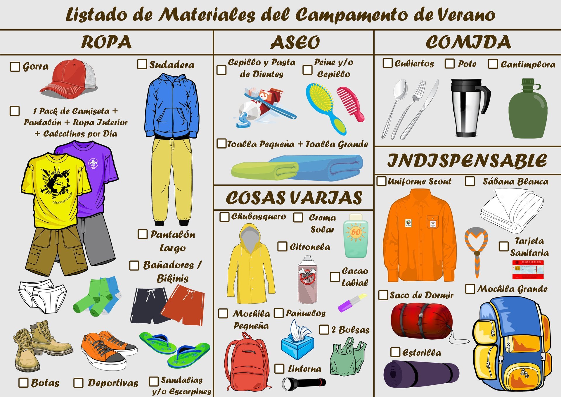 ¿Qué llevar al campamento?