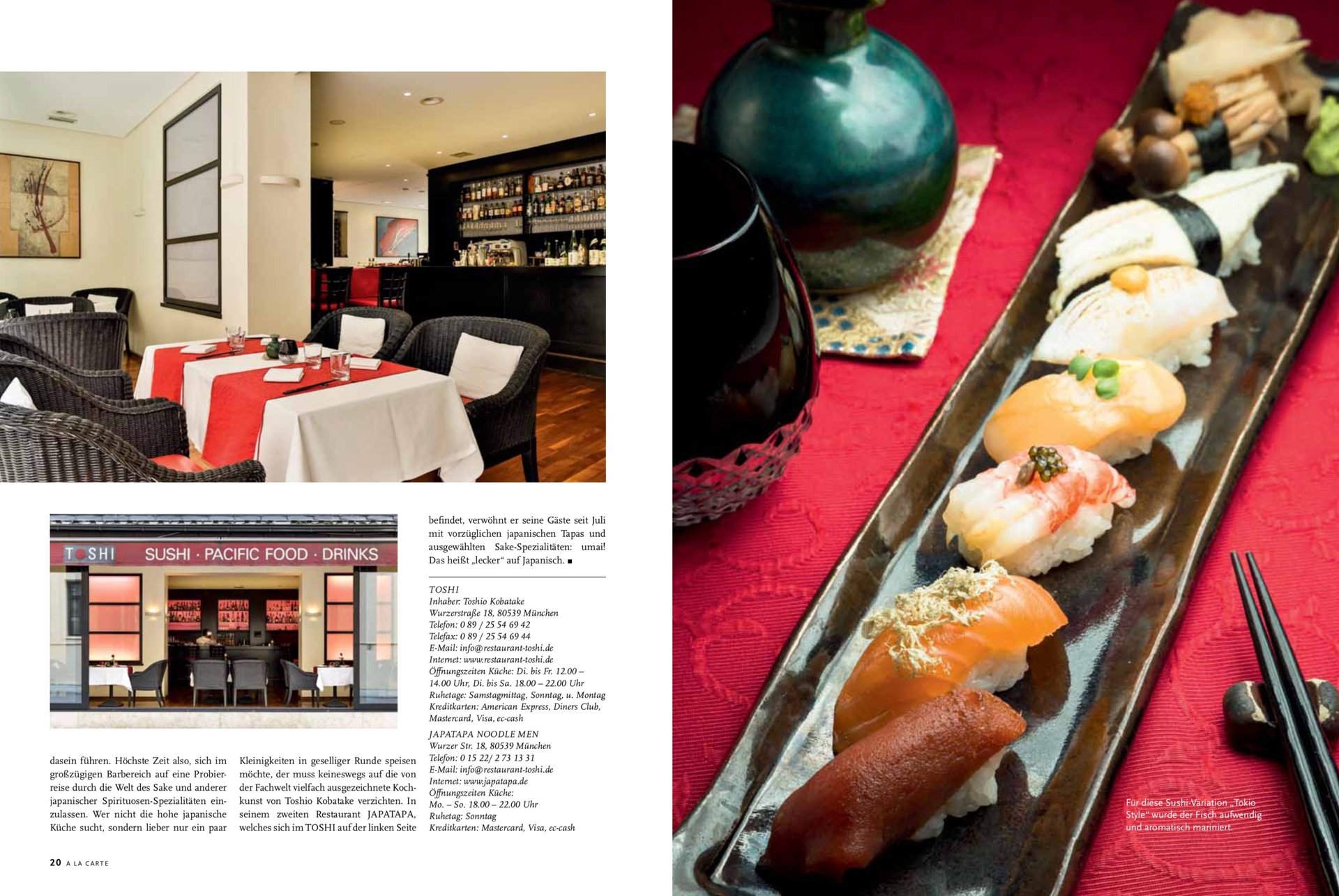 Restaurant TOSHI + JAPATAPA Noodle Men München
