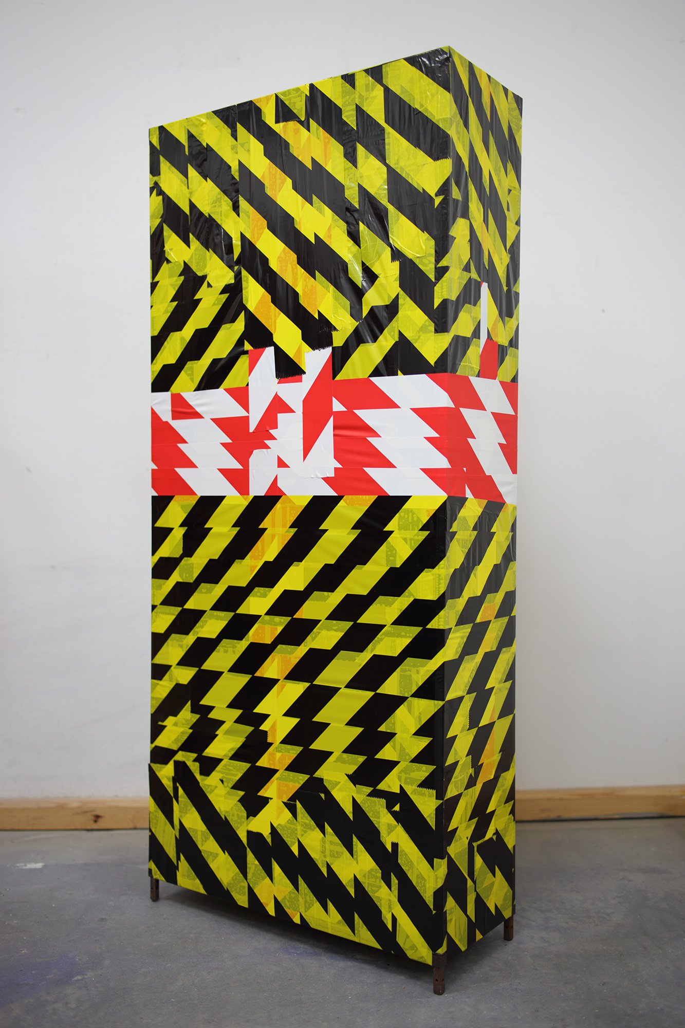 Barrier Tape Towers - Barriertapeart (Barriertape art) by Sebastian Bieniek