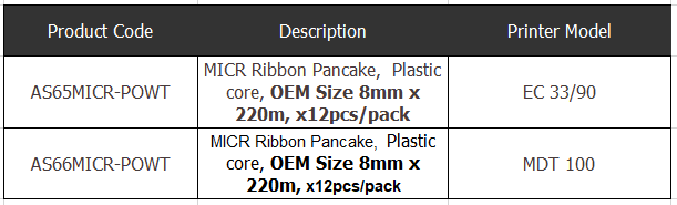 MICR Encoder Ribbon NCR | Indelible Walther Maverick Rototype