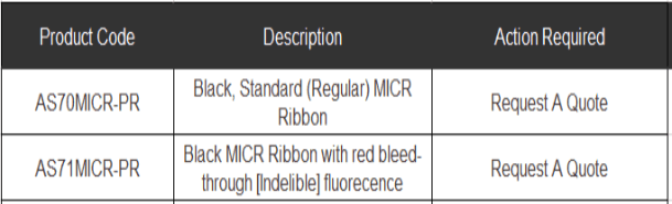 MICR Encoder Ribbon NCR | Indelible Walther Maverick Rototype