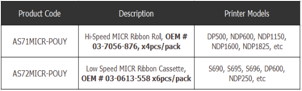 MICR Encoder Ribbon NCR | Indelible Walther Maverick Rototype