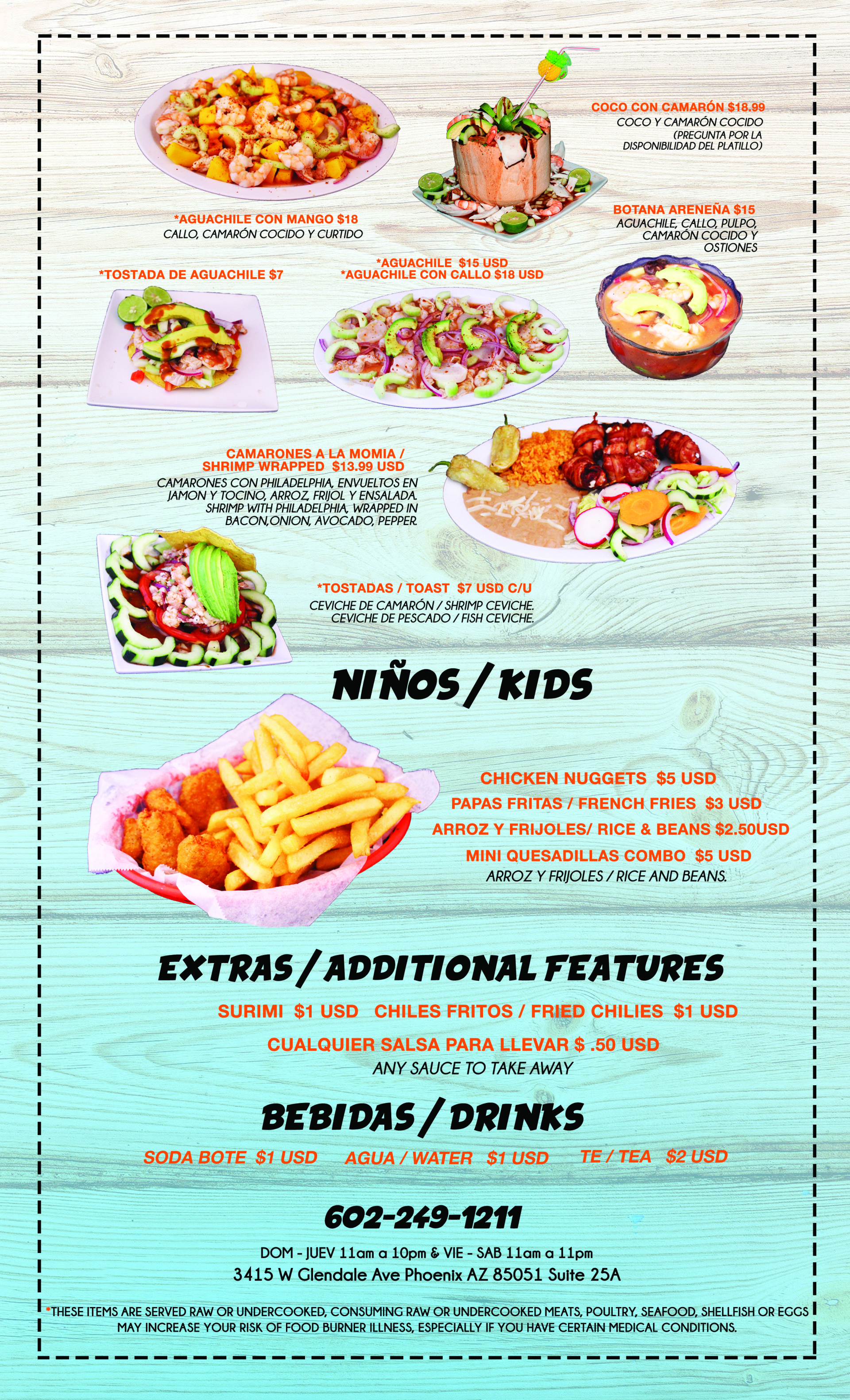 Menú Sushi Mocorito