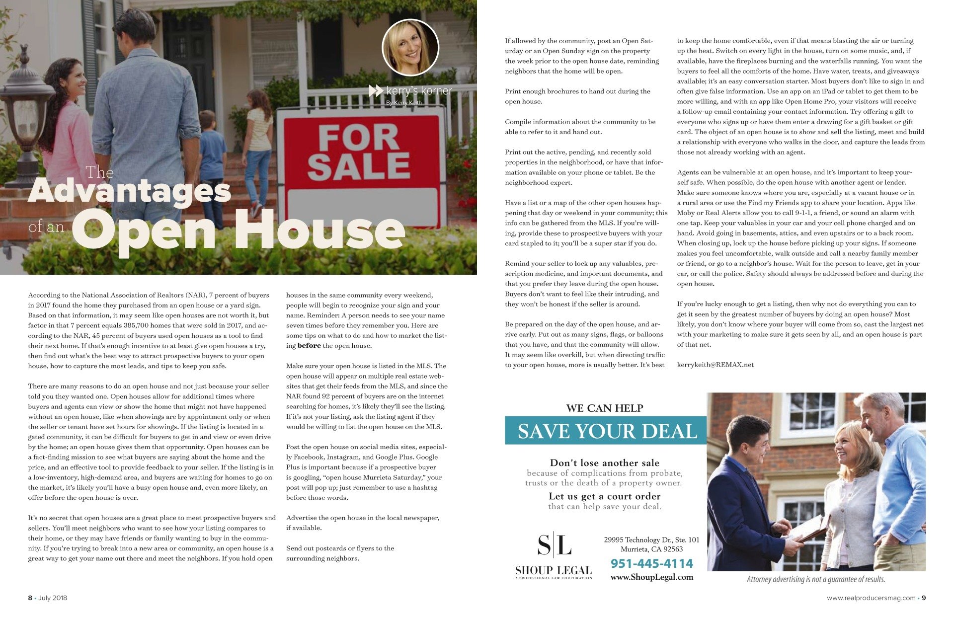 Kerry keith columnist advice for real estate agents